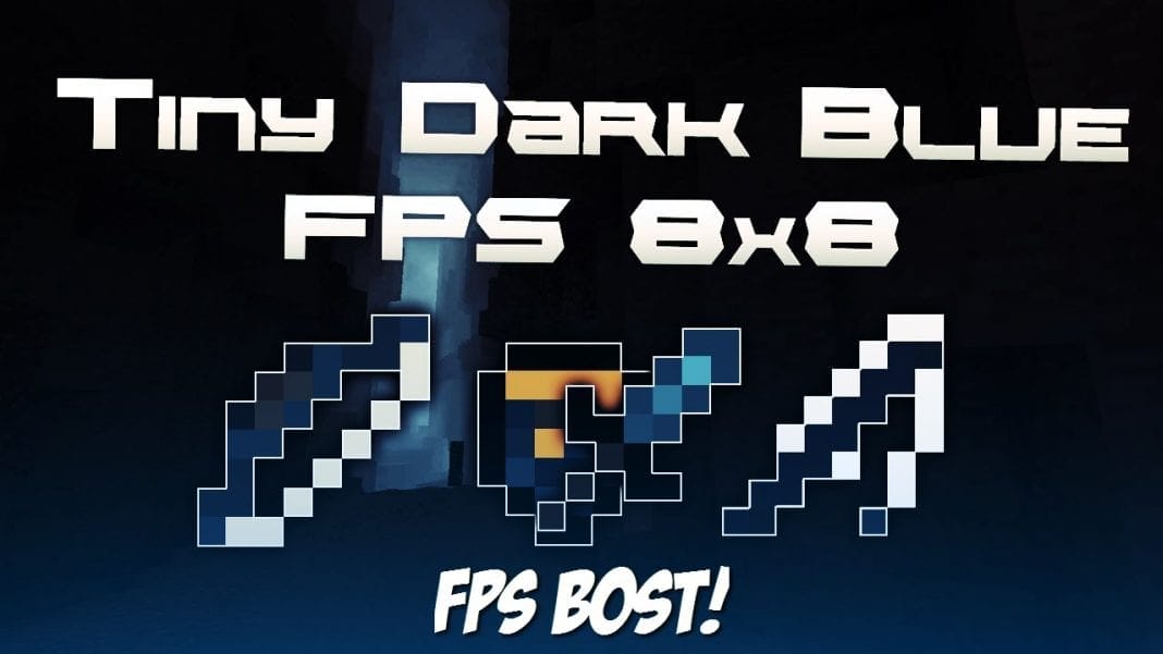 Tiny Dark Blue FPS PvP Texture Pack for Minecraft - UHC PvP